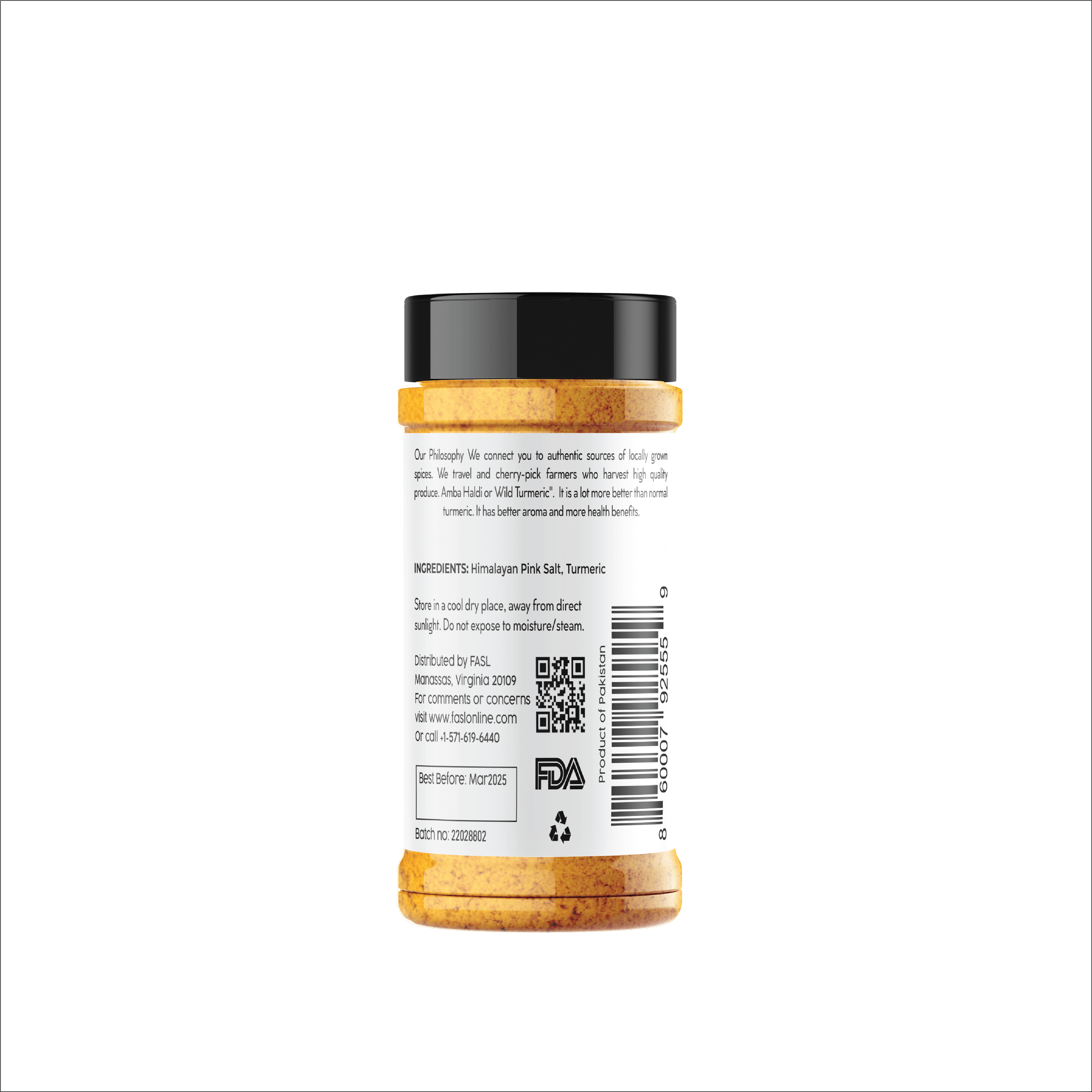 Himalayan Pink Salt & Turmeric Herbal Blend With Refillable Shaker — Fasl